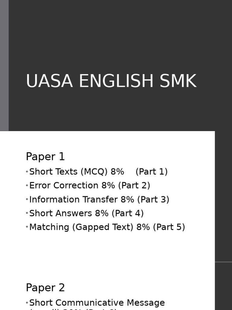 Uasa English SMK | PDF