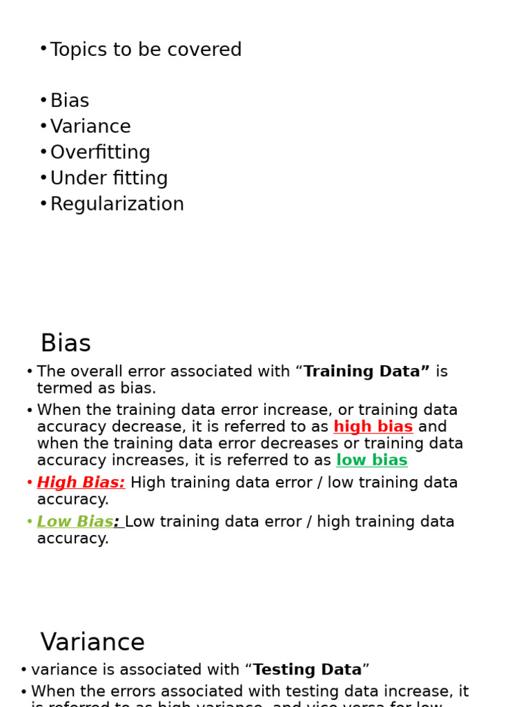 4.bias and Variance | PDF | Linear Regression | Teaching Mathematics