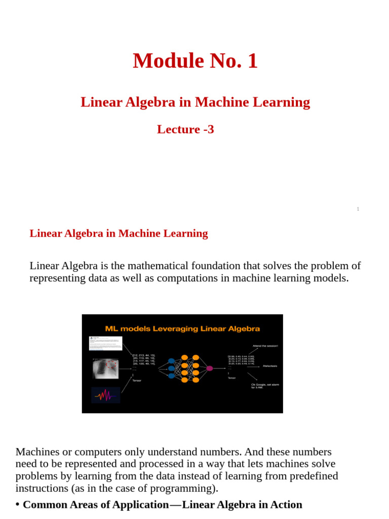 Module 1 Lecture 3 - Linear Algibra | PDF | Matrix (Mathematics) | Tensor