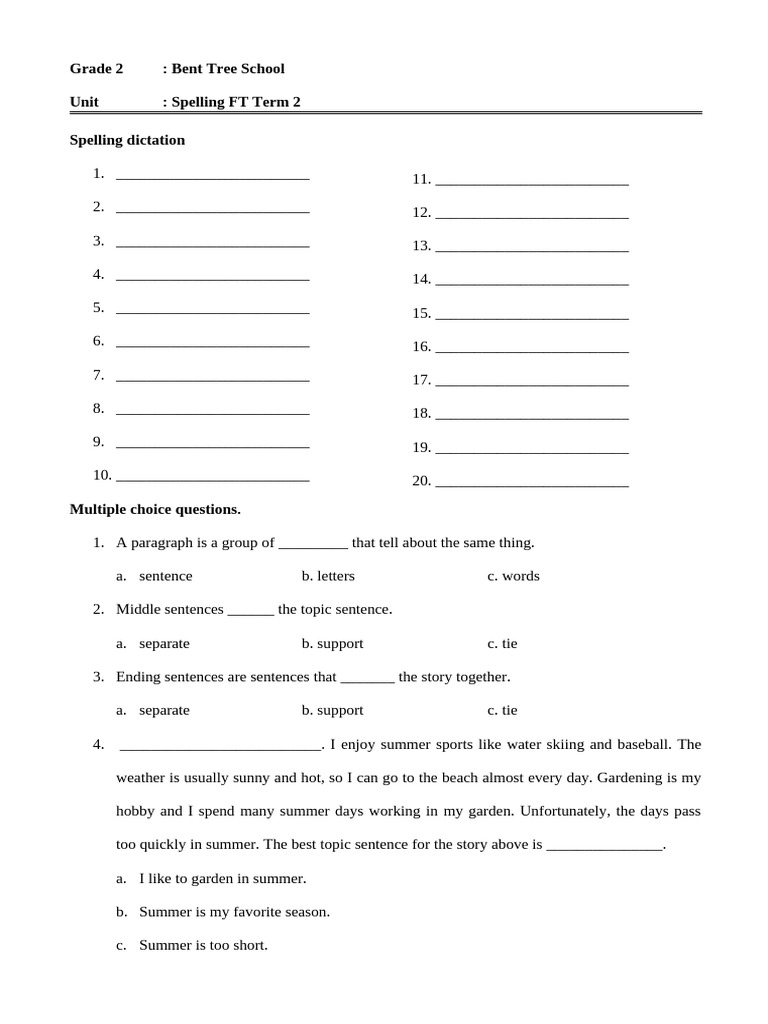 Grade 2 Spelling FT Review 23 Mei | PDF | Dorothy Gale