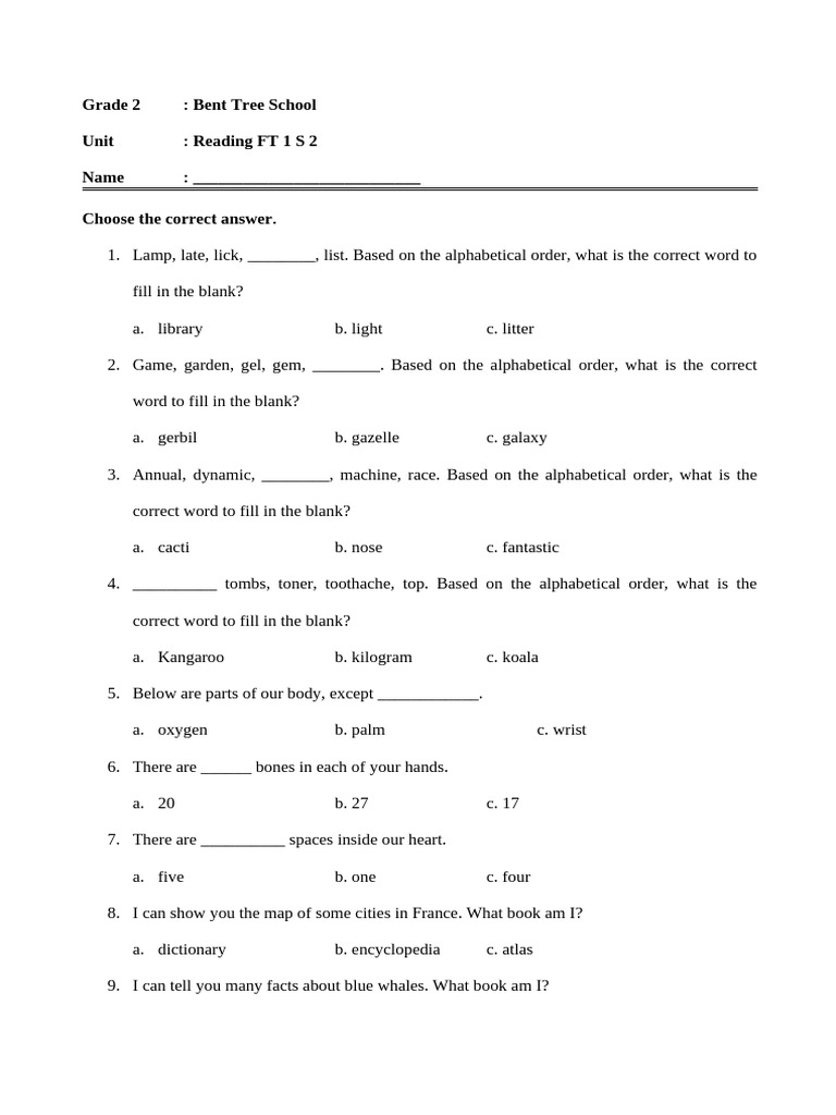 Grade 2 Reading FT S 2 Review | PDF | Books | Pupa