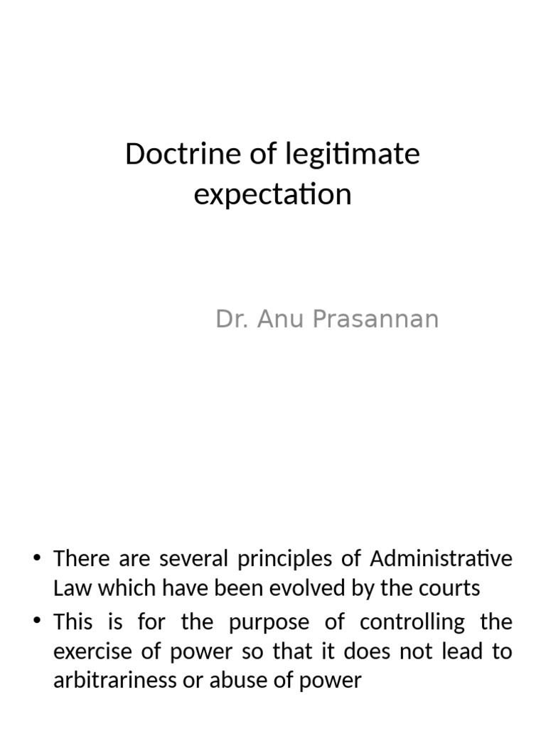 Doctrine of Legitimate Expectation Explained | PDF | Political Law ...