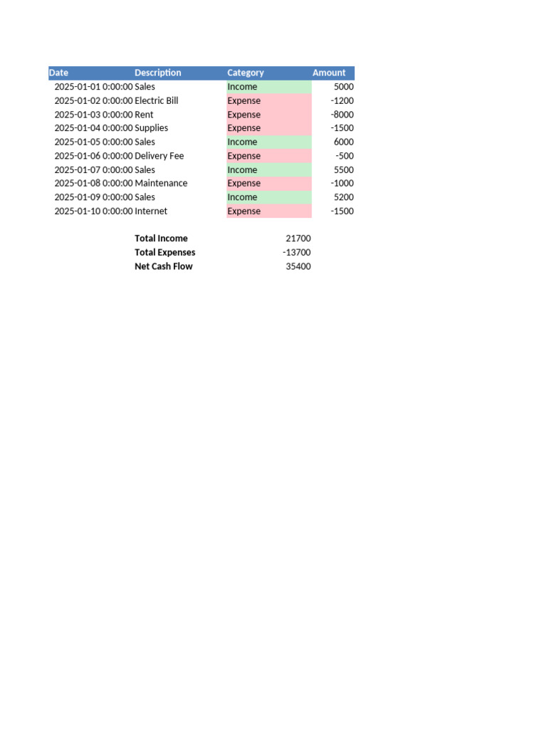 Cash Flow Tracker | PDF