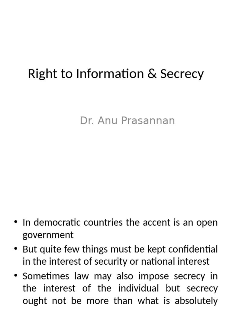 Balancing Secrecy and Openness in Governance | PDF | Justice | Crime ...