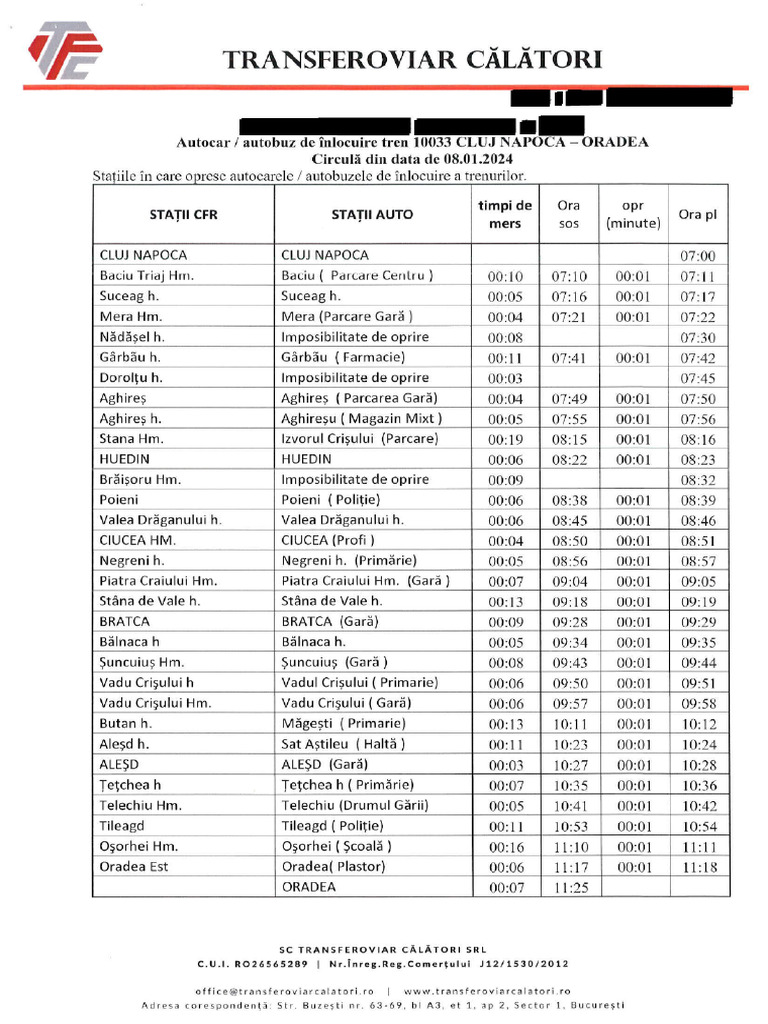 TFC ProgramAutobuzeInlocuireTrenuri-20240105 Redacted | PDF