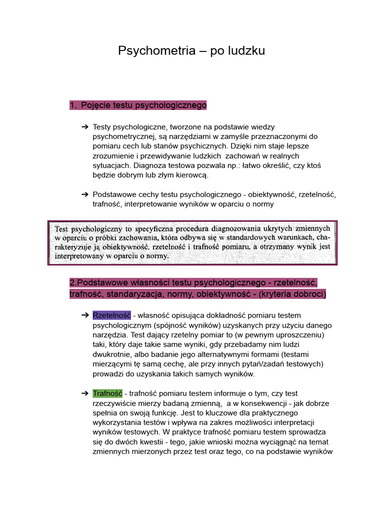 Psychometria - Po Ludzku | PDF
