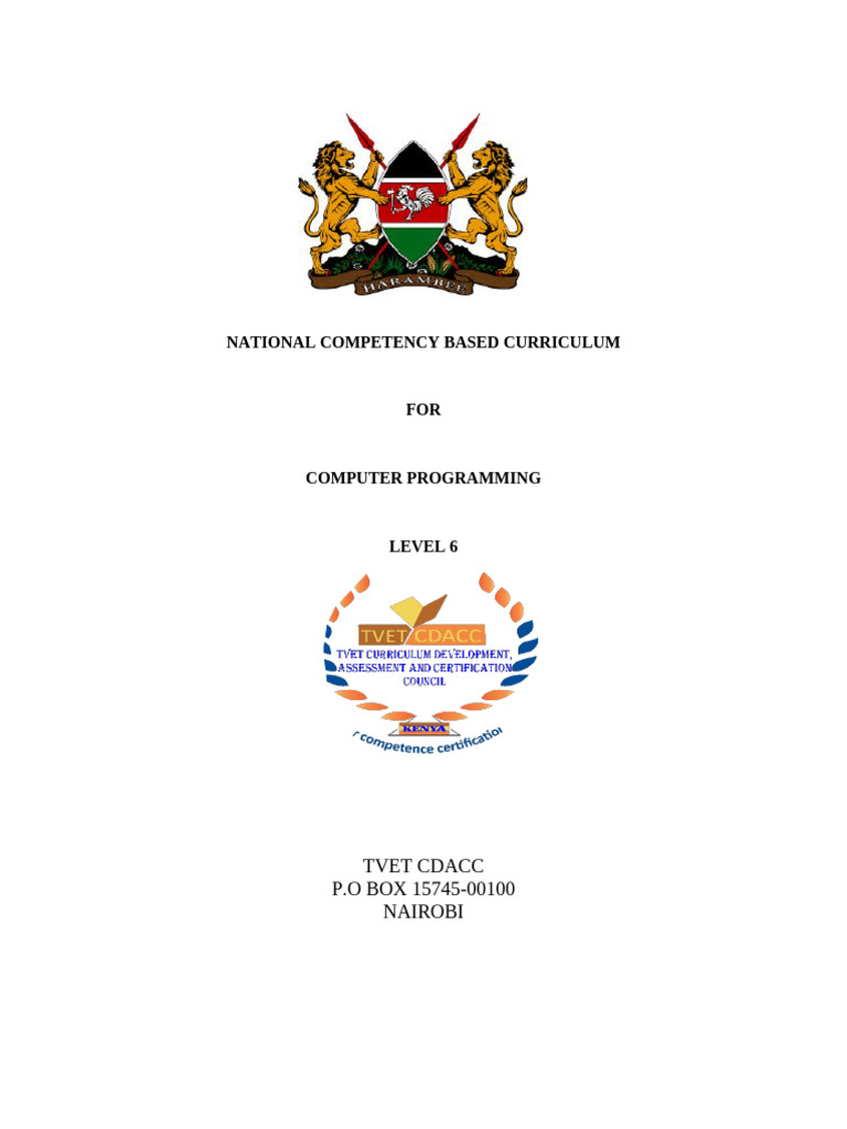 Competency-Based Curriculum for Computer Programming | PDF ...