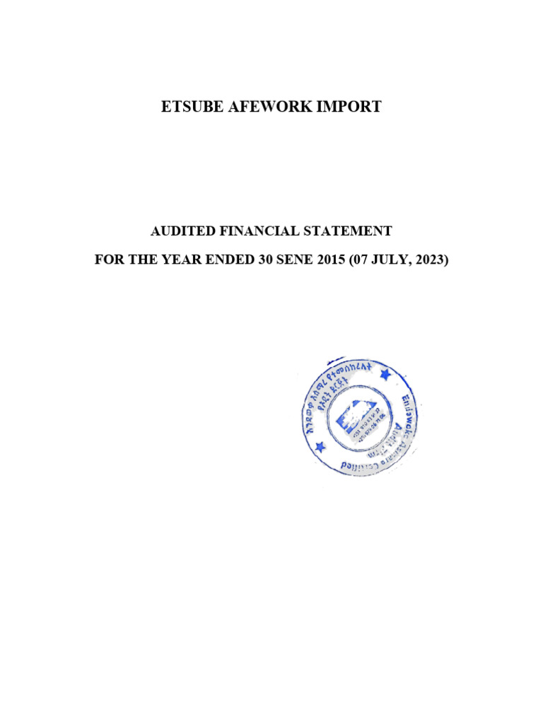 Etsub 2023 Audited Statement | PDF | Audit | Depreciation