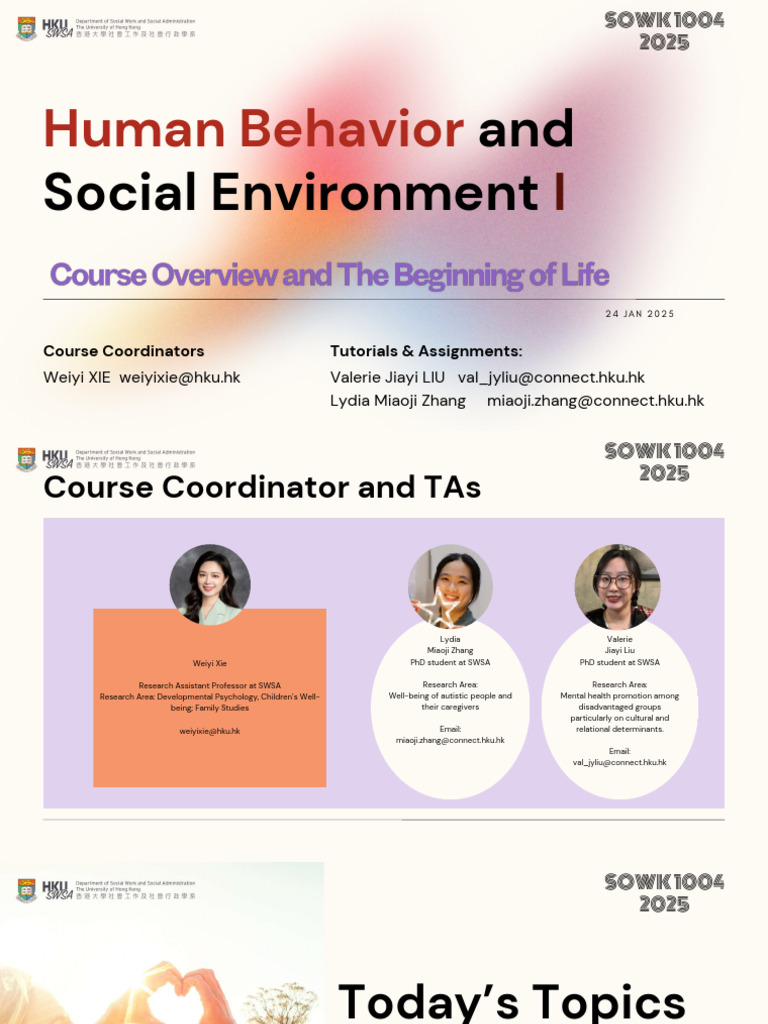 SOWK1004 Session 1 Course Overview and The Beginning of Life | PDF ...