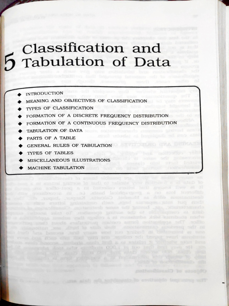 Classification and Tabulation of Data | PDF