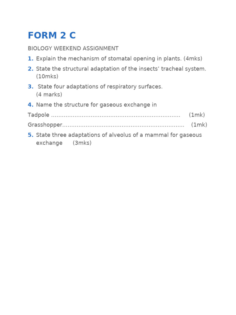 Weekend Bio Assignment | PDF
