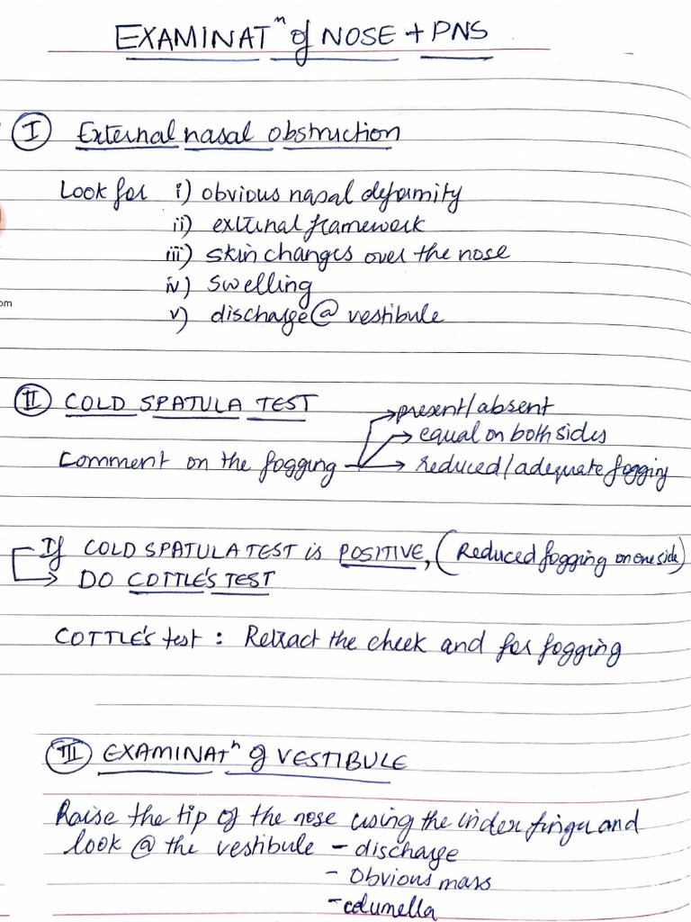 Examination of NOSE - Format | PDF