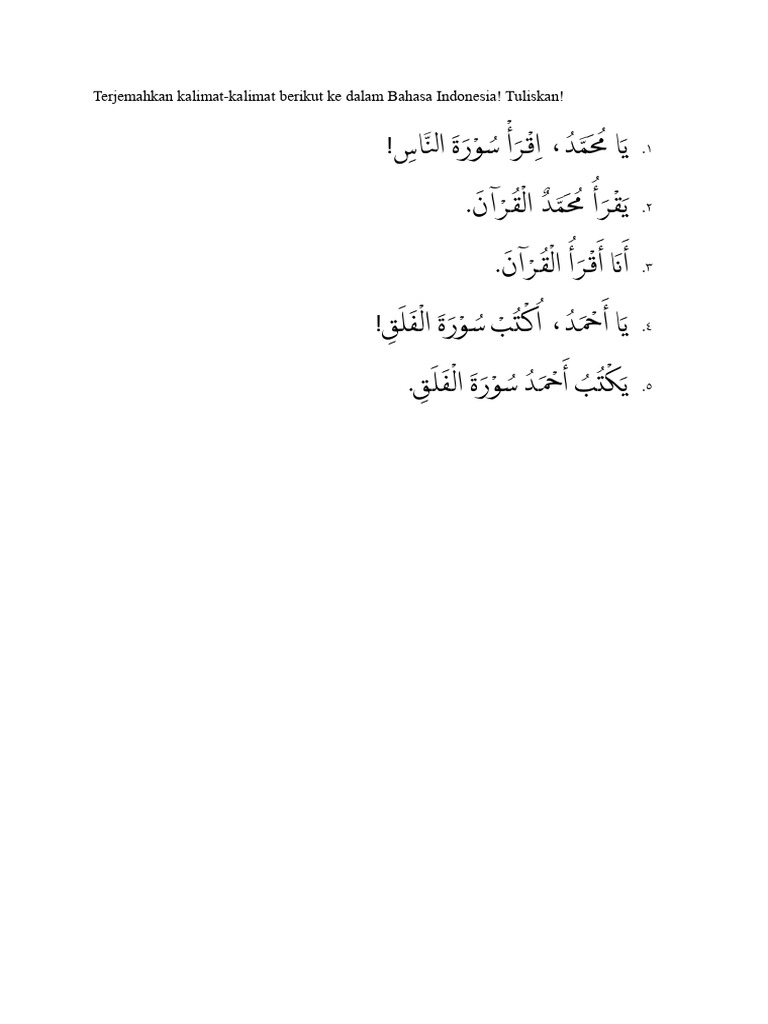 Latihan TO PAI BArab | PDF