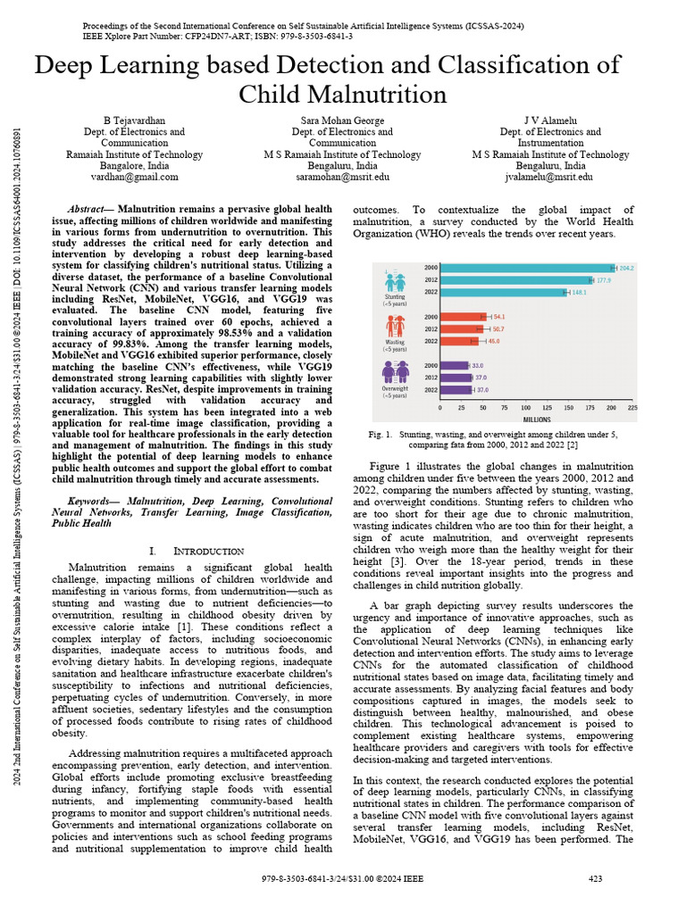 Deep Learning Based Detection and Classification of Child Malnutrition | PDF | Machine Learning ...