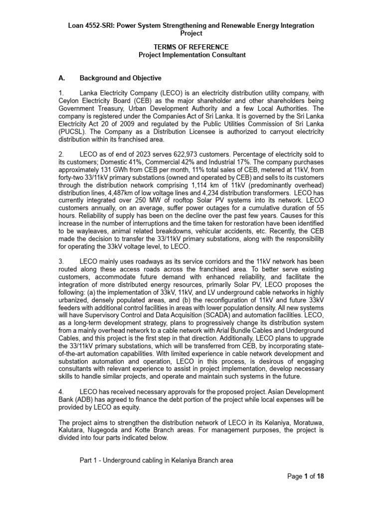 LECO Power System Upgrade Consultancy | PDF | Electric Power ...