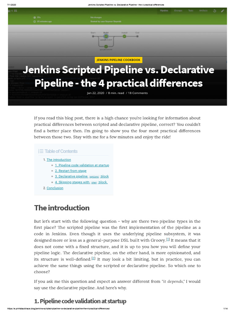 Jenkins Scripted Pipeline vs. Declarative Pipeline - The 4 Practical Differences | PDF ...