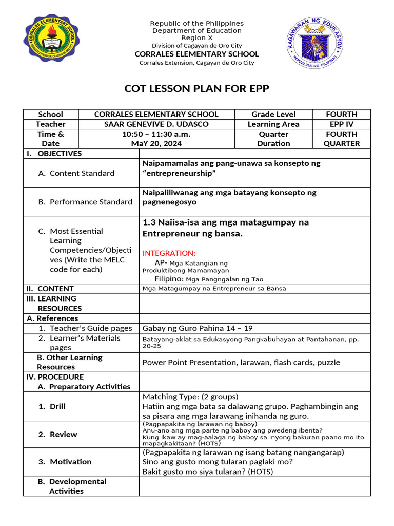 COT-EPP 4th-QUARTER Jaso | PDF