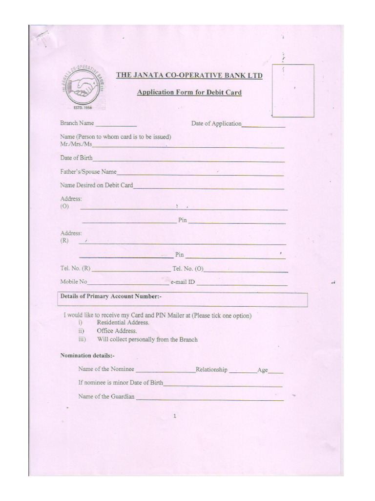Atm Form | PDF