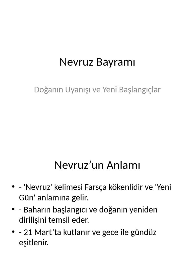 Nevruz Bayrami Sunumu | PDF
