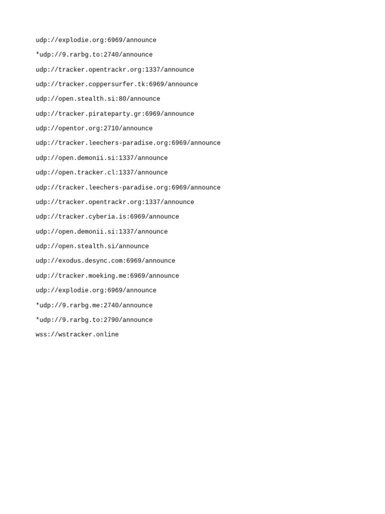 Tracker Announce URLs List | PDF