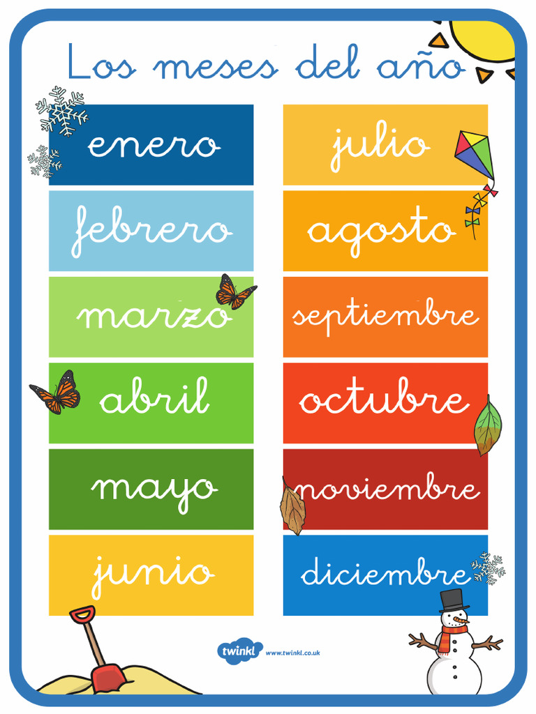 ES T E 663 Los Meses Del Ano Poster DIN A4 | PDF