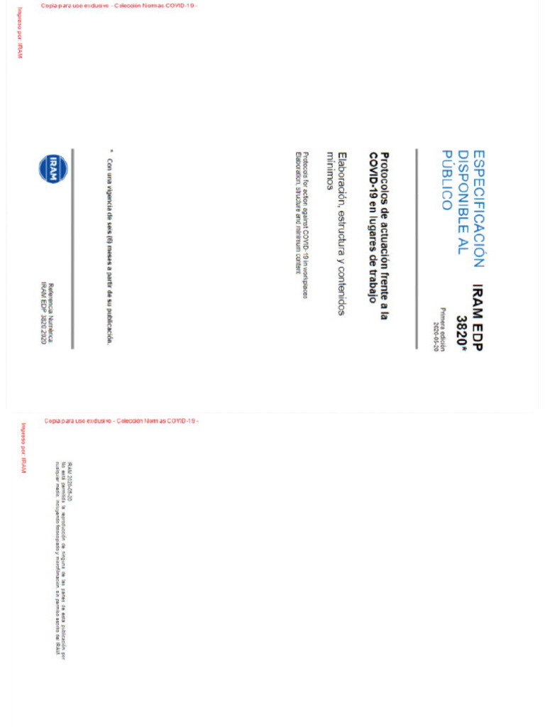 IRAM COVID 19 3820 - 2020 | PDF