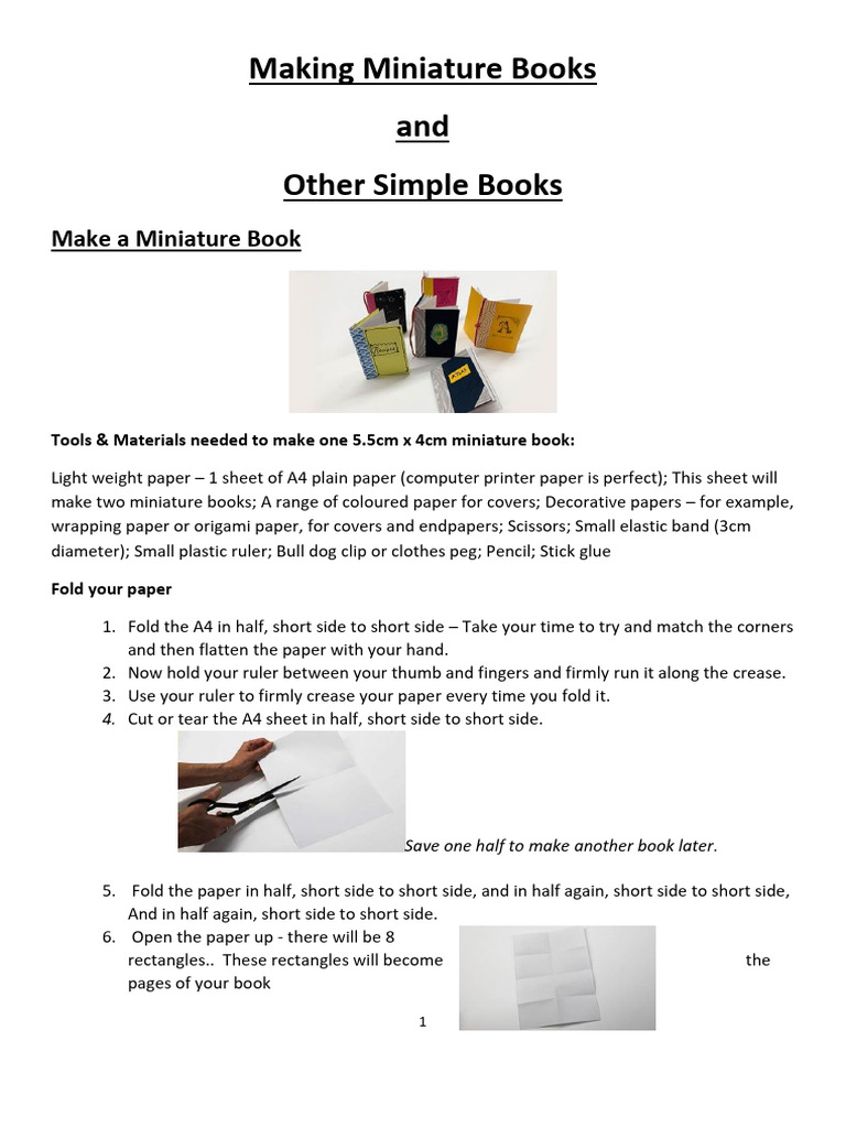 Making Miniature and Simple Books SLN | PDF | Origami | Books