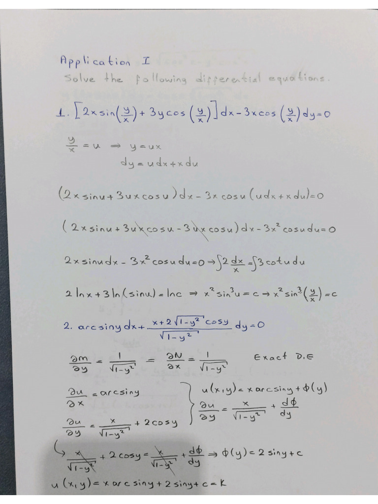 Mat2411 Solutions of Exercises 1 | PDF