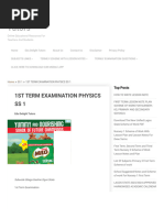 SS1 Physics Scheme of Work: Term 1 | PDF | Force | Physical Phenomena