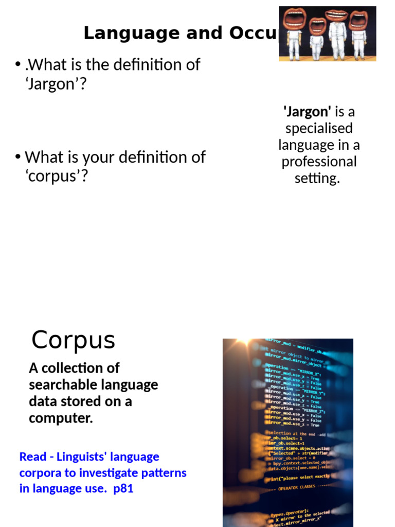 Occupational Language 3 | PDF | Jargon | Linguistics