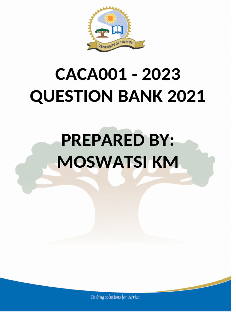 CACA 001 First Semester Question Bank | PDF | Debits And Credits | Business