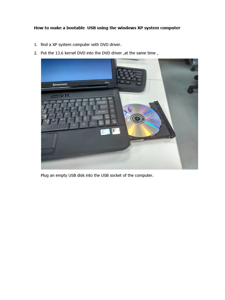 How To Make A Bootable USB Using The Windows XP System Computer | PDF