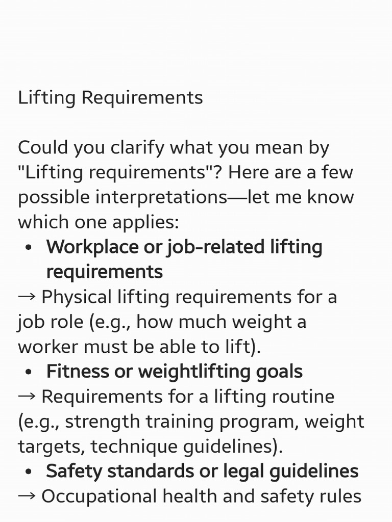 Lifting Requirements | PDF