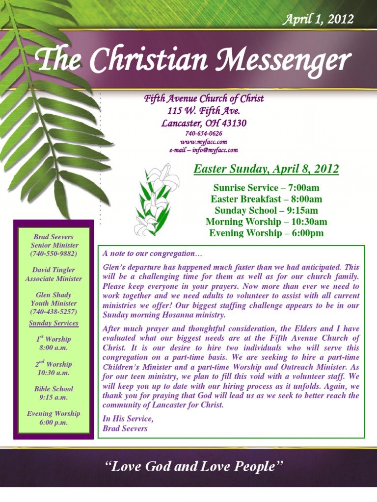 The Christian Messenger: April 1, 2012 | PDF | Confession (Religion ...