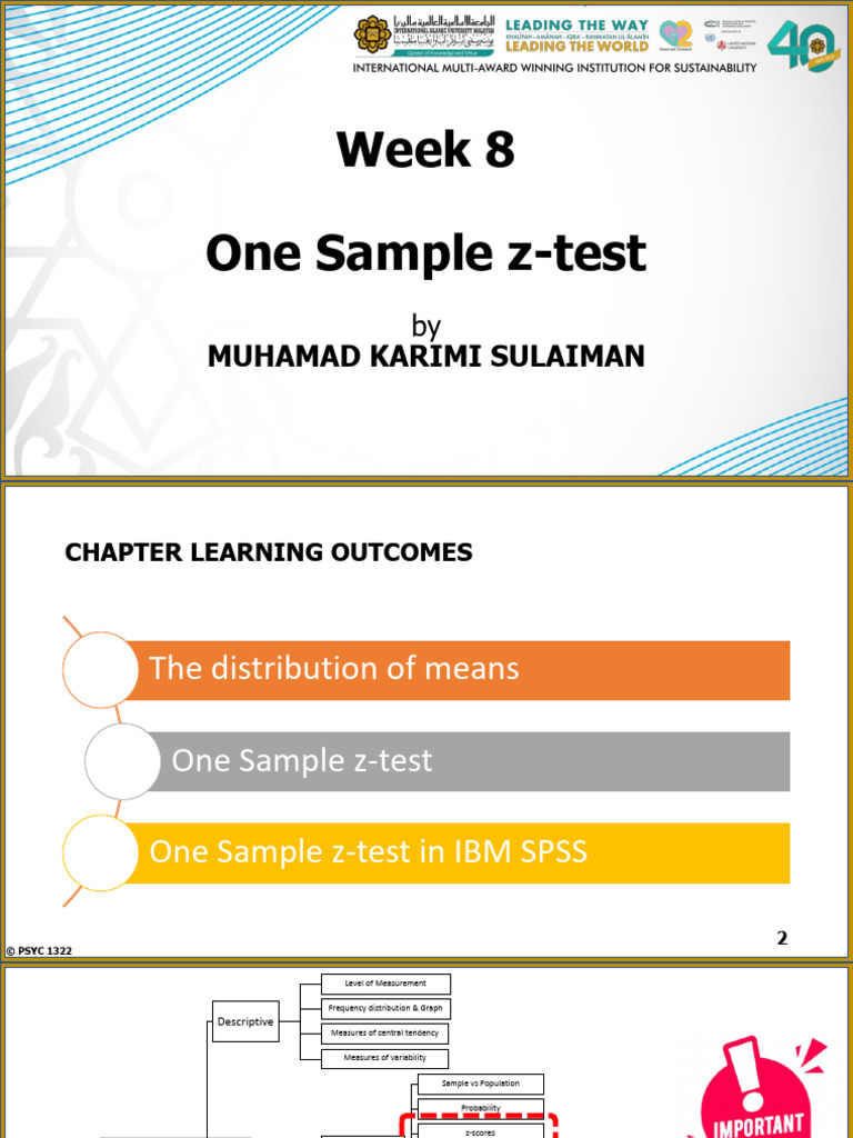 Week 8 One Sample Z-Test | PDF | Student's T Test | Data Analysis