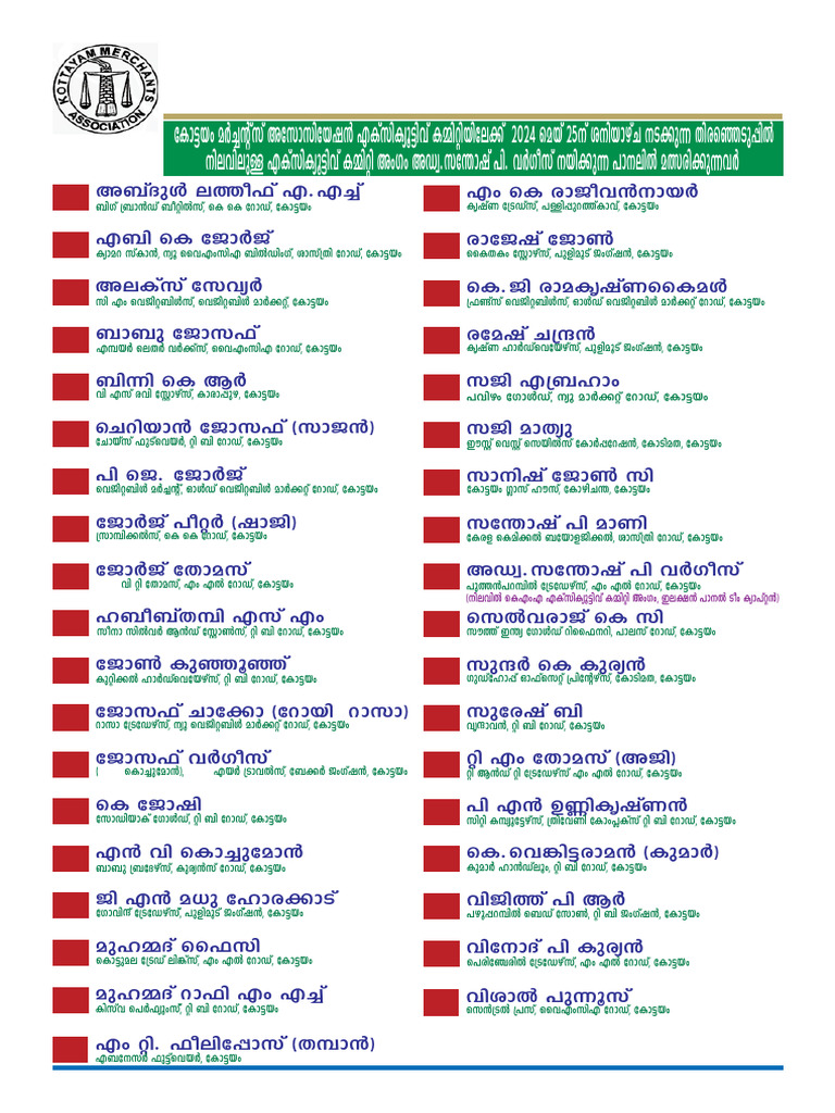 Election 2024 Candidates List at A Glance Colour | PDF