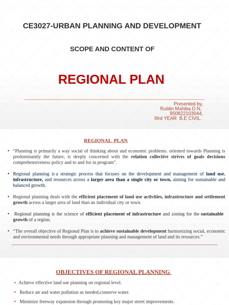 Regional Planning | PDF | Sustainability | Infrastructure
