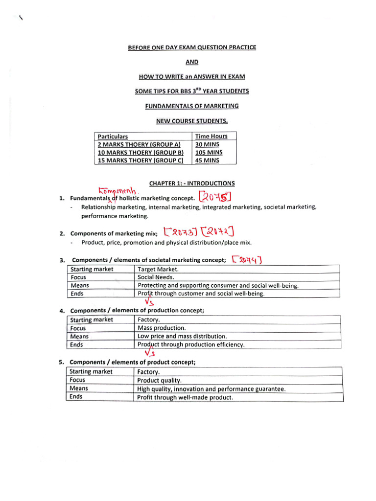 Fundamental of Marketing Notes Whole Chapters | PDF