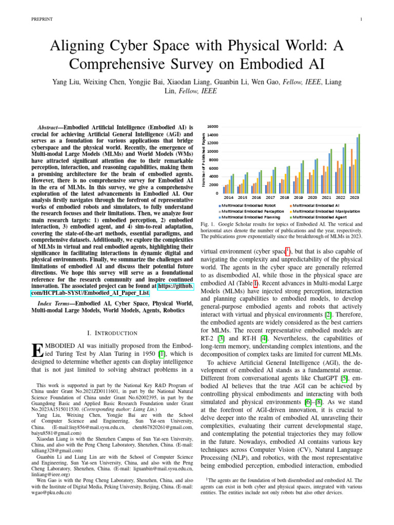 Aligning Cyber Space With Physical World: A Comprehensive Survey On Embodied AI | PDF ...