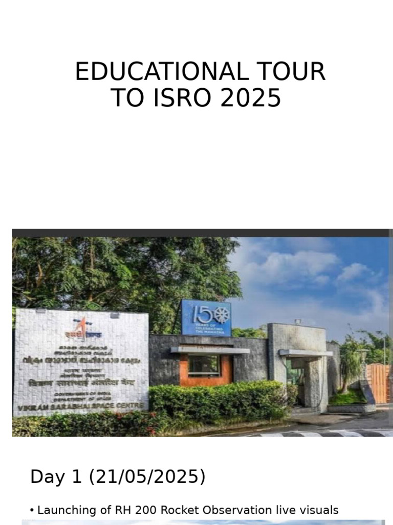 Educational Tour TO ISRO 2025 | PDF
