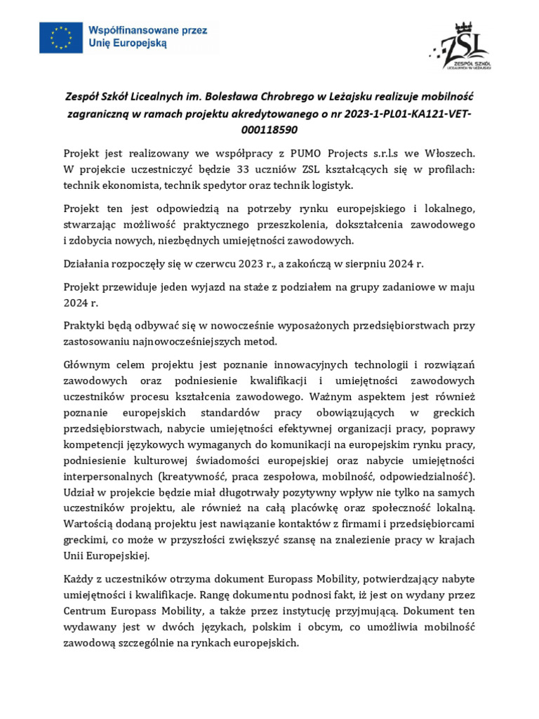 Informacja o Projekcie | PDF