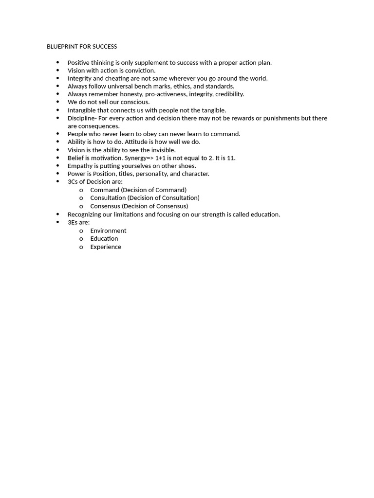 Blueprint For Success | PDF
