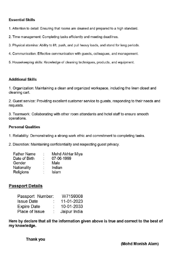 Room Attended Mohd Mohsin Alam | PDF