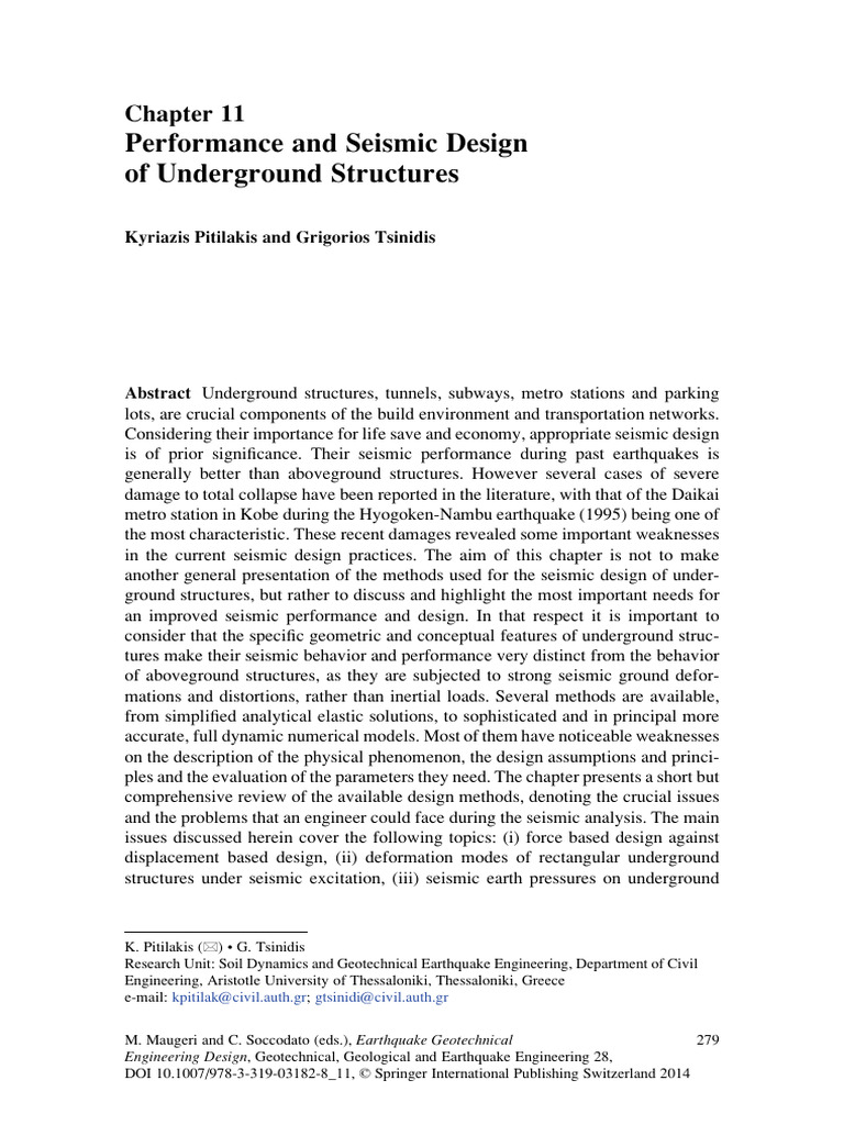 Seismic Design of Underground Structures | PDF | Stiffness | Earthquakes