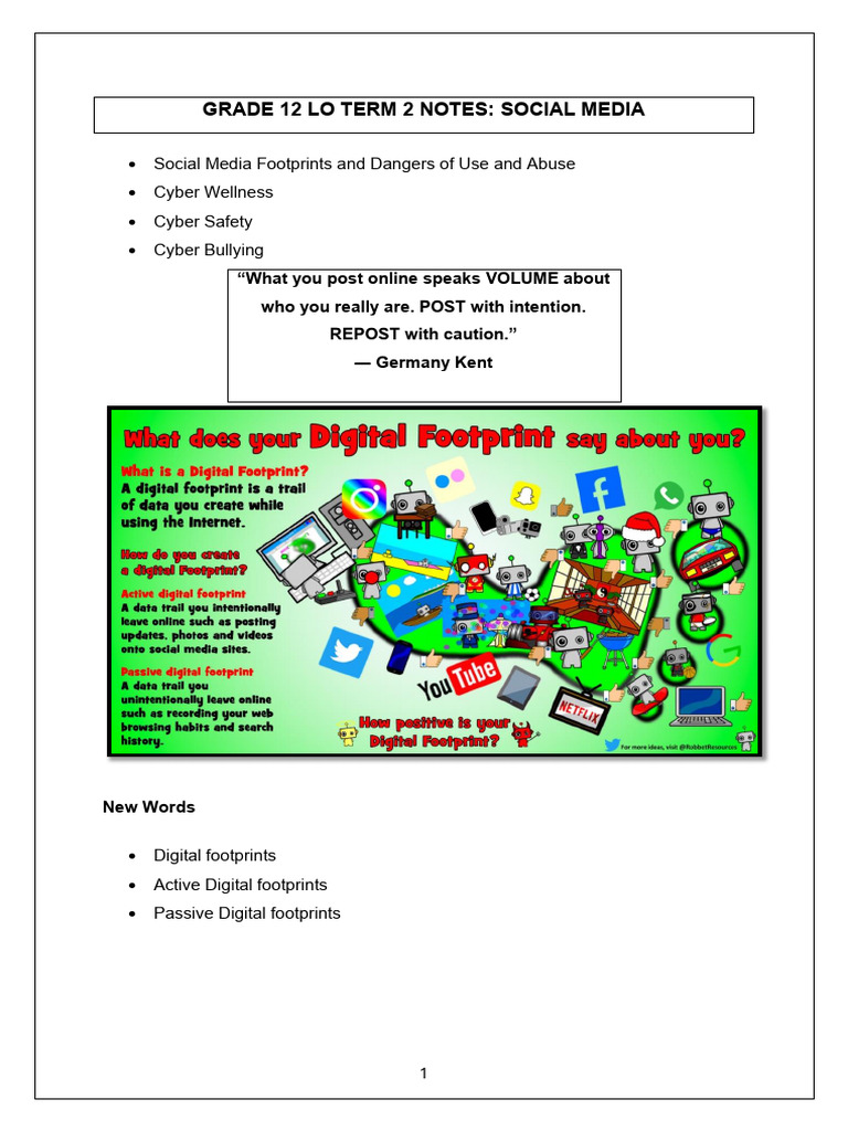 Grade 12 Cyber Safety & Social Media Notes | PDF | Cyberbullying | Malware