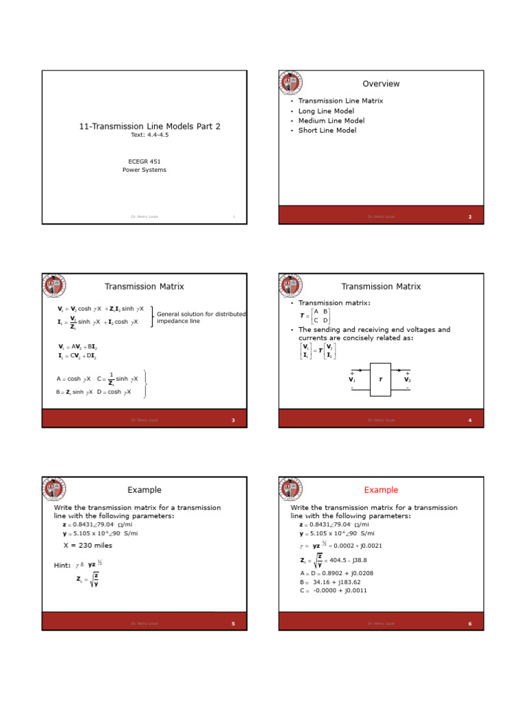 11-Transmission Line Matrix | PDF | Transmission Line | Electronics