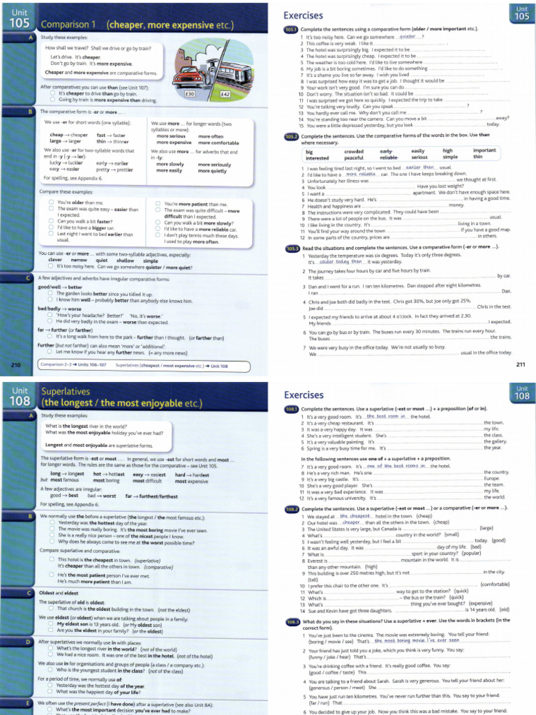 Comparative and Superative Ex | PDF