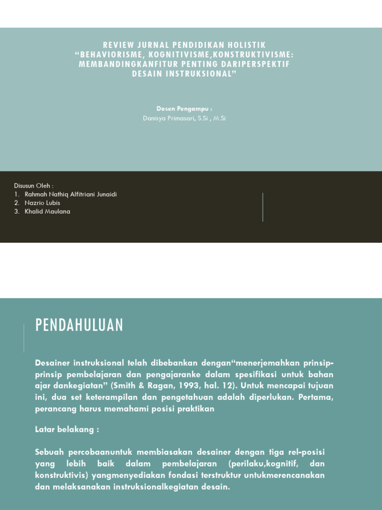 PPT. Pendidikan Holistik Review Kel.9 | PDF