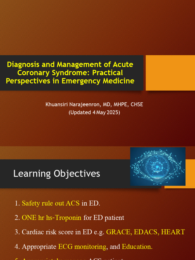 Managing ACS Practical ER Perspectives 2025 KN | PDF | Myocardial ...