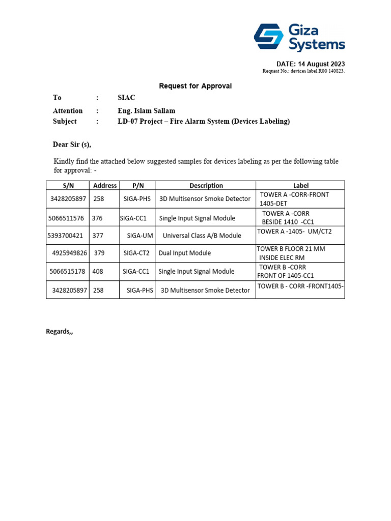 LD-07 Fire Alarm Device Labeling Approval | PDF